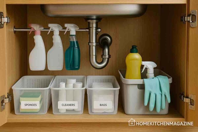 How To Organize Under The Kitchen Sink: 7 Genius Hacks » Home Kitchen ...